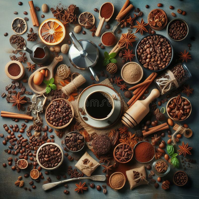 Specialty Coffee Beans and Blends, Phot Stock Illustration ...
