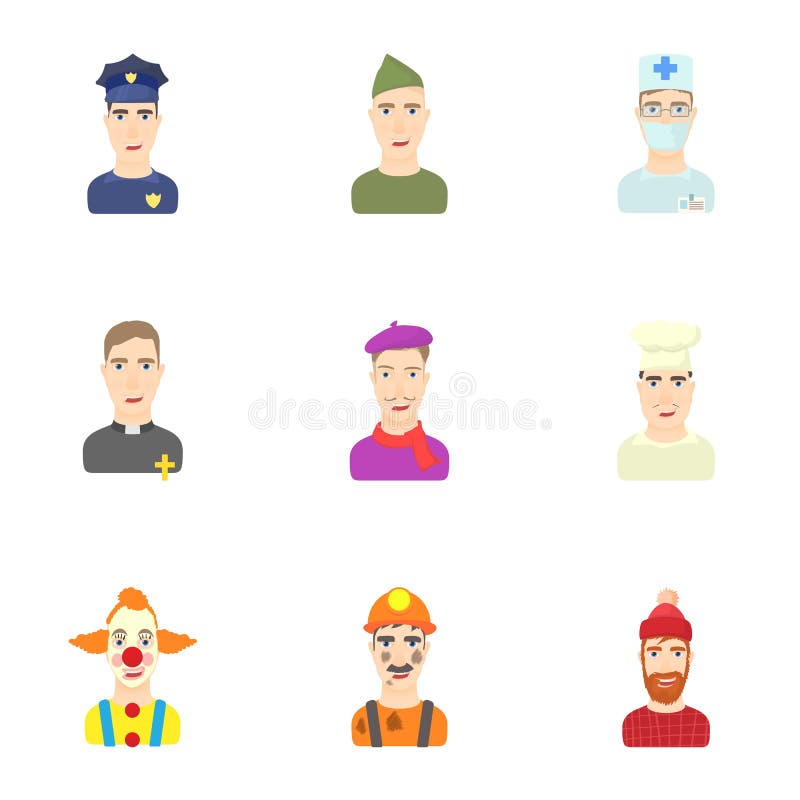 Specialty Icons Set, Cartoon Style Stock Vector - Illustration of ...