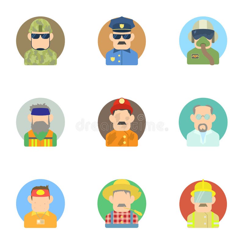 Specialty Icons Set, Flat Style Editorial Stock Photo - Illustration of ...