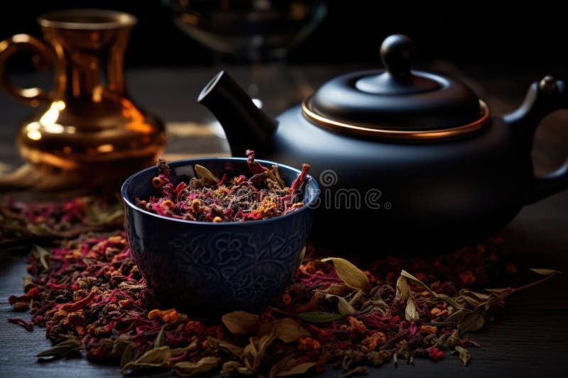 A Specialty Tea Blend in a Traditional Teapot Stock Photo - Image of ...