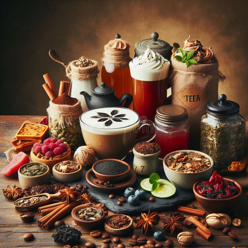 Specialty Teas and Coffees, Pho Stock Illustration - Illustration of rare, specialty: 327142159