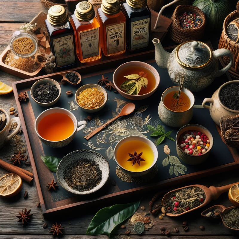 Specialty Teas and Coffees, Pho Stock Illustration - Illustration of phot, coffees: 327142166