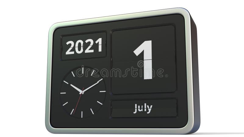 July 1 Date on the Flip Clock Calendar, 3d Animation Stock Video ...
