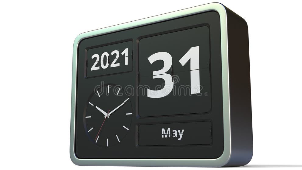 May 31 Date on the Flip Clock Calendar, 3d Rendering Stock Illustration ...