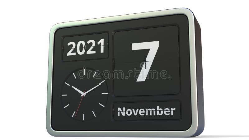 November 7 Date on the Flip Clock Calendar, 3d Animation Stock Footage ...
