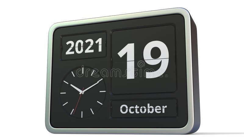 October 19 Date on the Flip Clock Calendar, 3d Animation Stock Footage ...