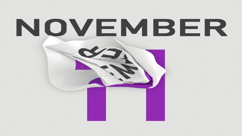 November 11 Date Behind Crumpled Paper Page of a Calendar, 3d Rendering ...