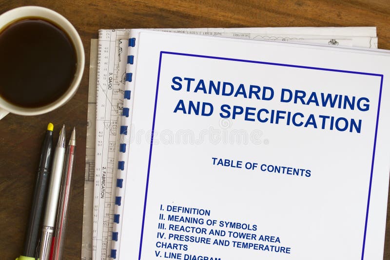 Specification stock image. Image of sheets, glasses, project - 8499219