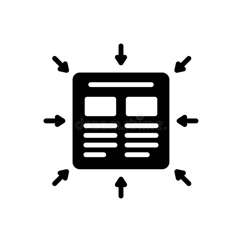 Black Solid Icon for Specification, Document and Blueprint Stock Vector ...