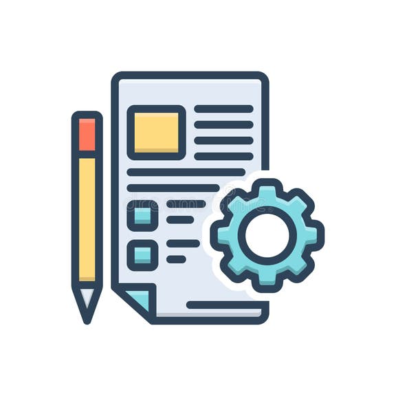 Color Illustration Icon for Specifications, Specific and Defining Stock ...