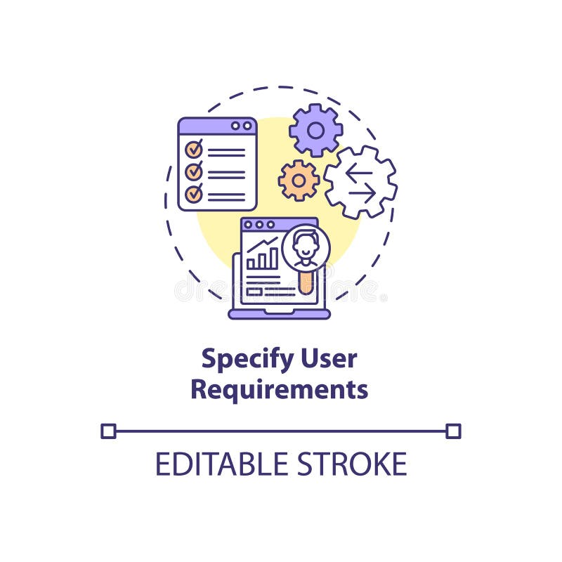 Specify User Requirements Concept Icon Stock Vector - Illustration of ...