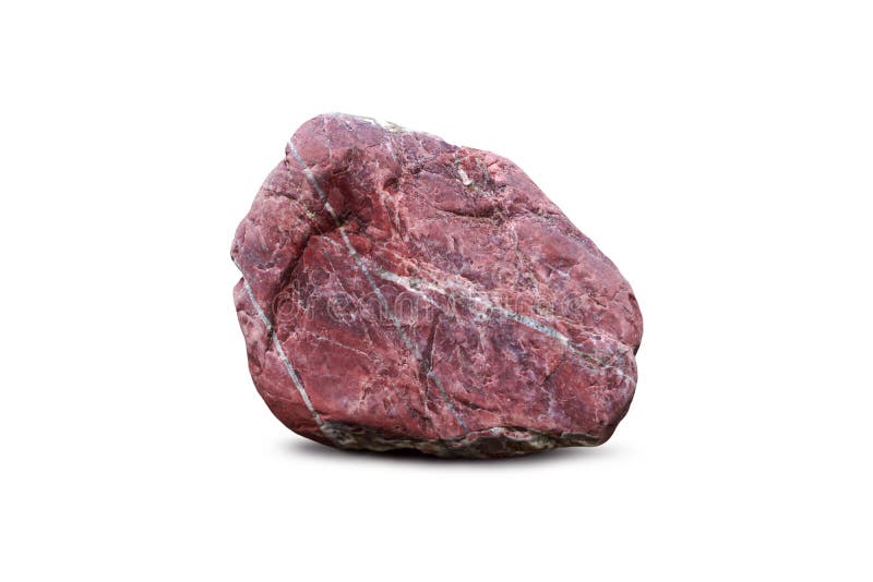 Specimen of Raw Red Jasper Stone with Quartz Vein Isolated on White ...