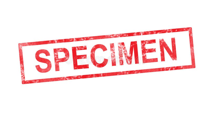 Specimen in Red Rectangular Stamp Stock Illustration - Illustration of ...