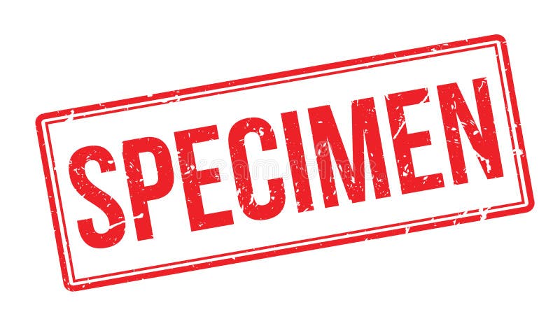 Specimen in Red Rectangular Stamp Stock Illustration - Illustration of ...