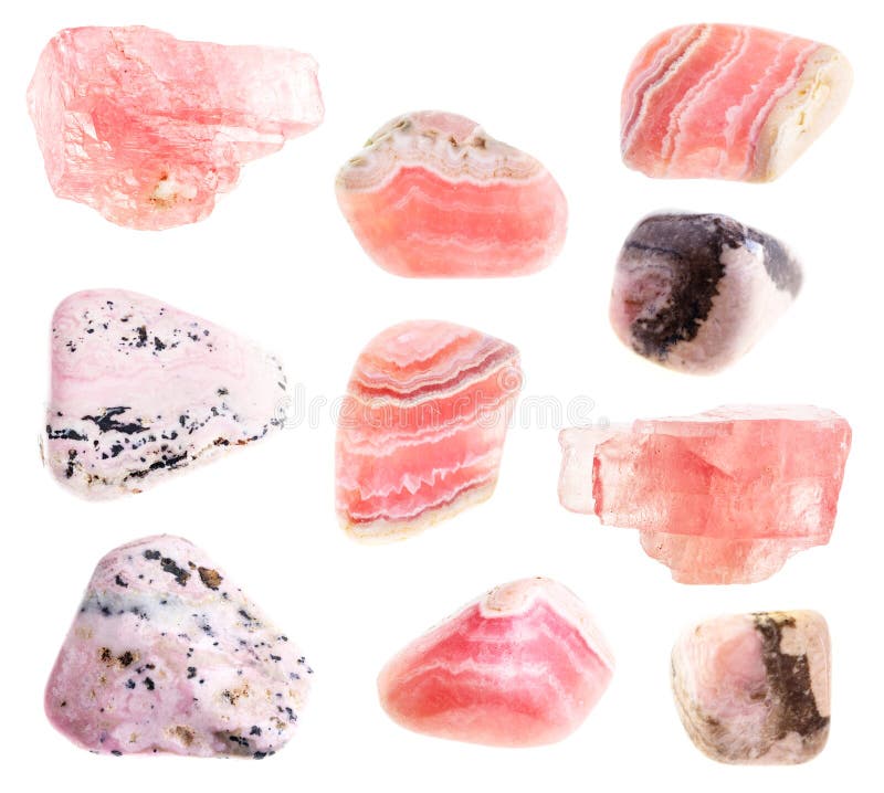 Specimens of Uncut Rhodochrosite Rocks Cutout Stock Image - Image of ...