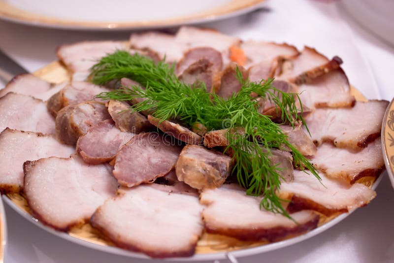 Speck and becon stock photo. Image of becon, plate, dill - 48070138