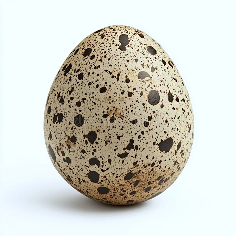 Speckled Bird Egg Close Up Studio Shot on a White Surface Isolated on ...