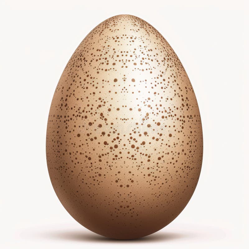Speckled Brown Egg Isolated on White Background CloseUp of Natural ...