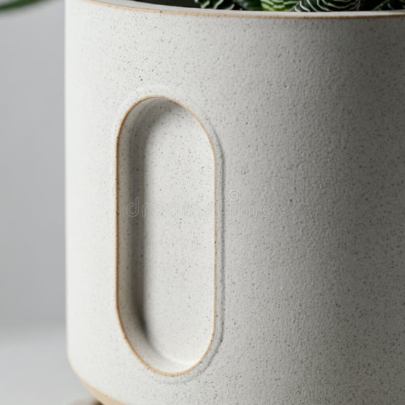 Speckled Ceramic Planter with a Matte Texture Featuring an Oval ...