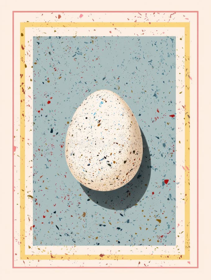 Speckled Egg with Pastel Texture Placed in a Flat Frame Showcasing ...