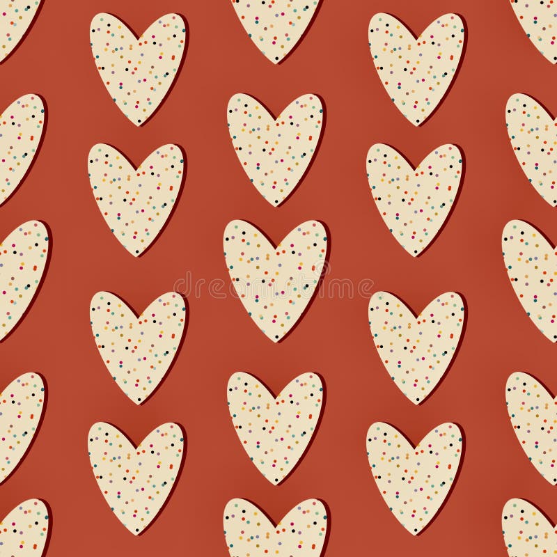 Speckled Hearts Valentineâ€™s Digital Pattern on Red Background Stock ...