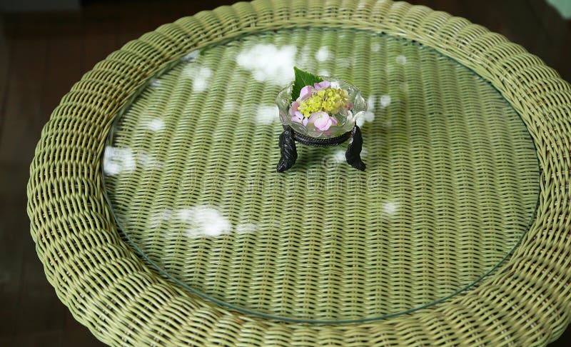Spectacle of Rattan`s Table Stock Image - Image of indoor, scenery ...