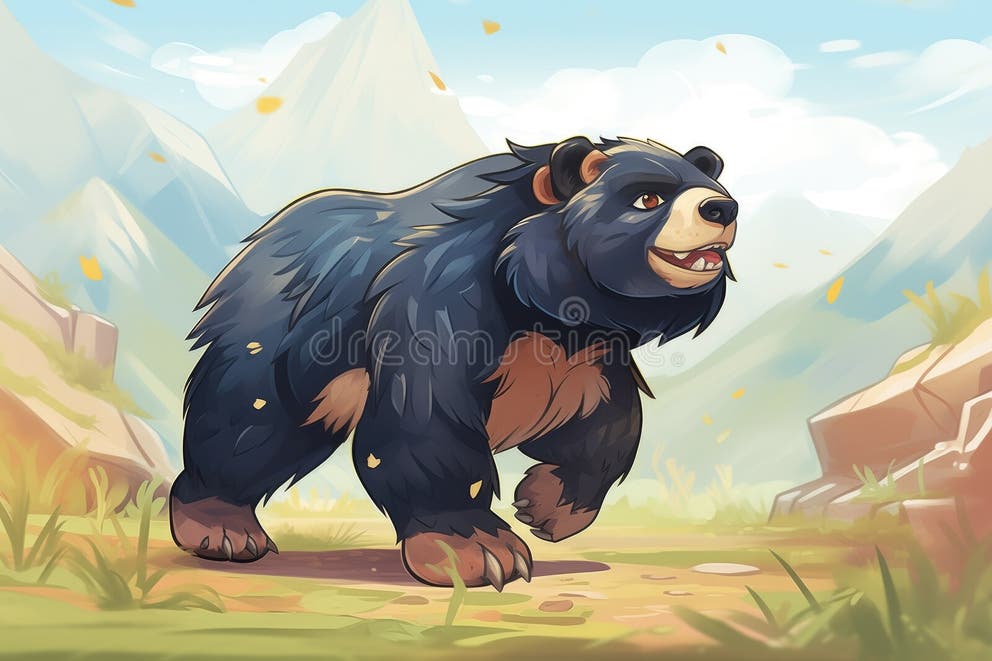 Spectacled Bear Roaming in the Open Fields of the Andes Stock Image ...