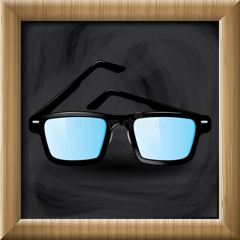 Spectacles on Blackboard. Vector Illustration Decorative Design Stock ...