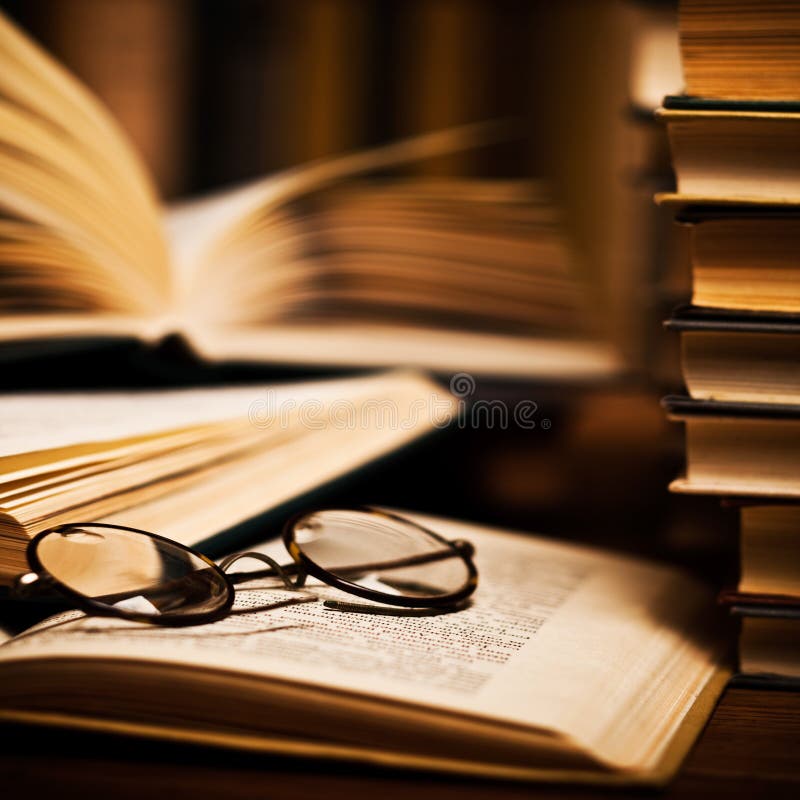 Spectacles on books stock photo. Image of knowledge, library - 15550604