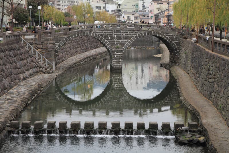 Spectacles Bridge in Nagasaki Stock Photo - Image of nakajima, nature ...