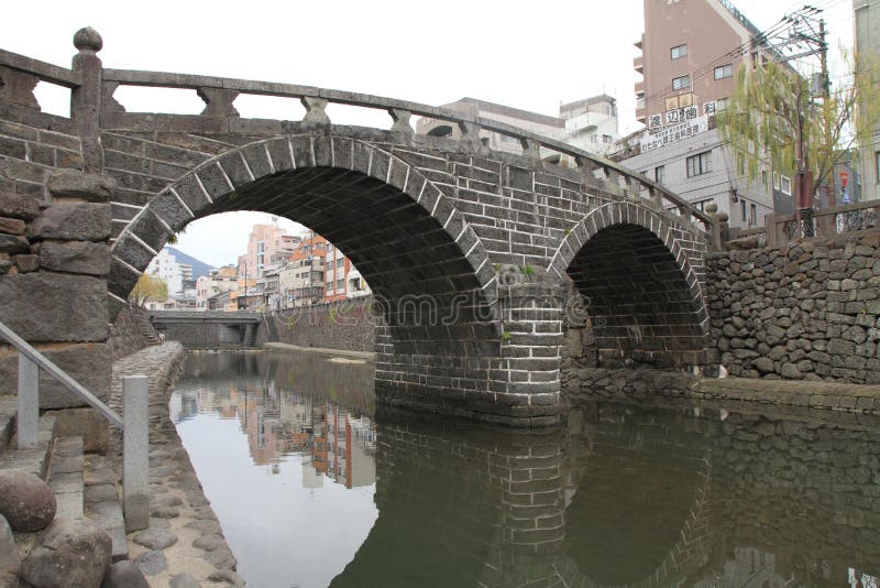 Spectacles Bridge in Nagasaki Editorial Photo - Image of arched ...