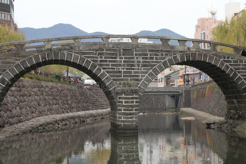 Spectacles Bridge in Nagasaki Editorial Stock Photo - Image of bridge ...