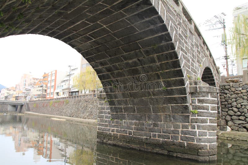 Spectacles Bridge in Nagasaki Stock Photo - Image of water, nakajima ...