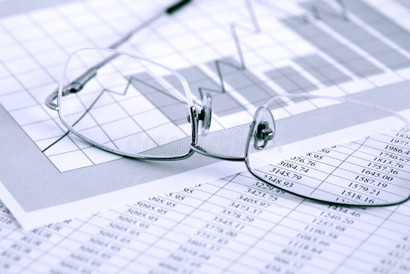 Spectacles on Chart stock image. Image of economy, development - 38654547