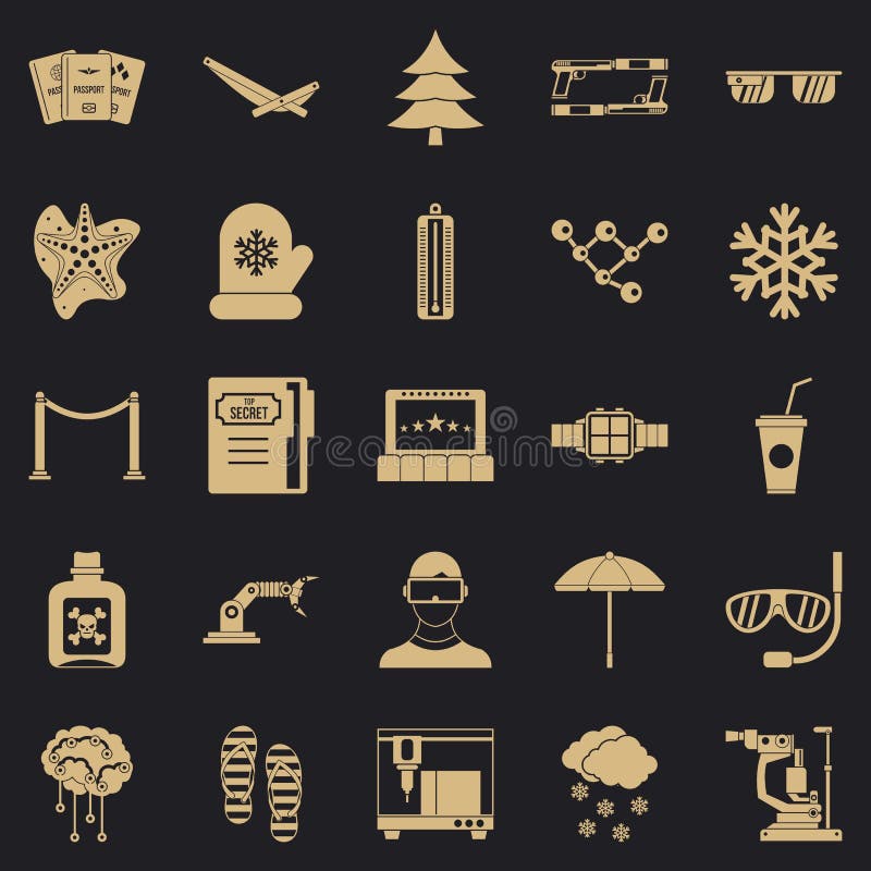 Spectacles Icons Set, Simple Style Stock Vector - Illustration of ...