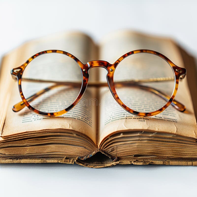 Spectacles on an Open Book stock illustration. Illustration of fashion ...