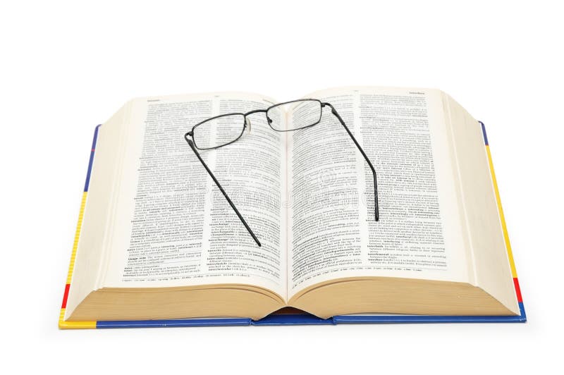 Open Dictionary and Reading Glasses Stock Photo - Image of opened ...