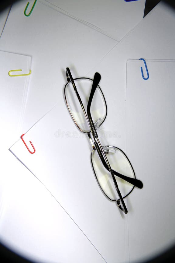 Spectacles on papers stock photo. Image of blank, spectacles - 2570742