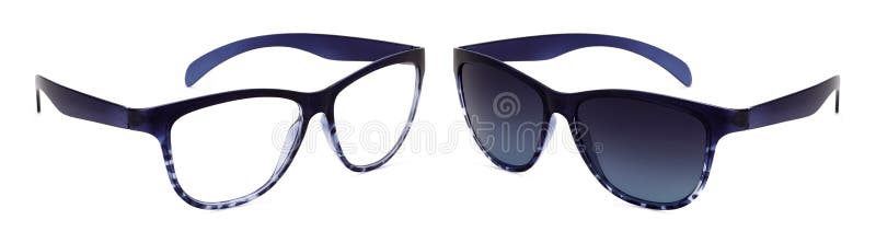 Spectacles and Sunglasses Isolated on White Stock Image - Image of ...