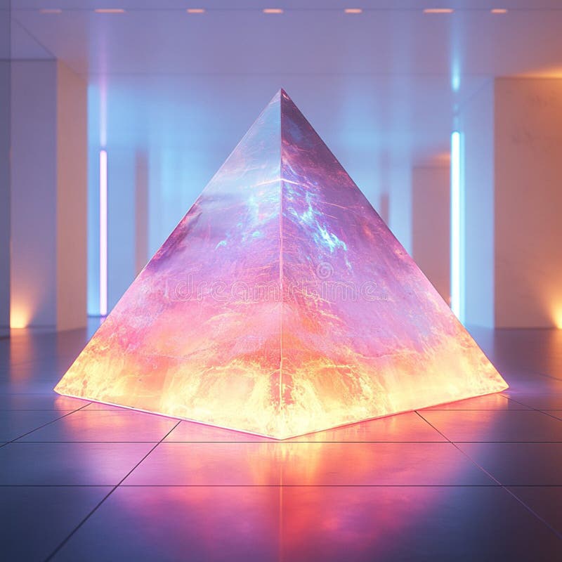 Spectacular Abstract Pyramid with Glowing Colors in Modern Minimalist ...