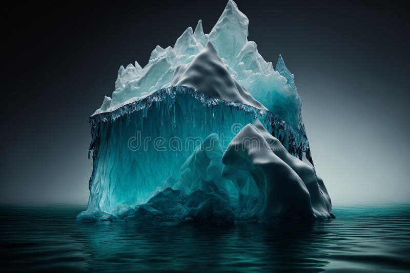 Spectacular AI Generative Iceberg Render Stock Illustration ...