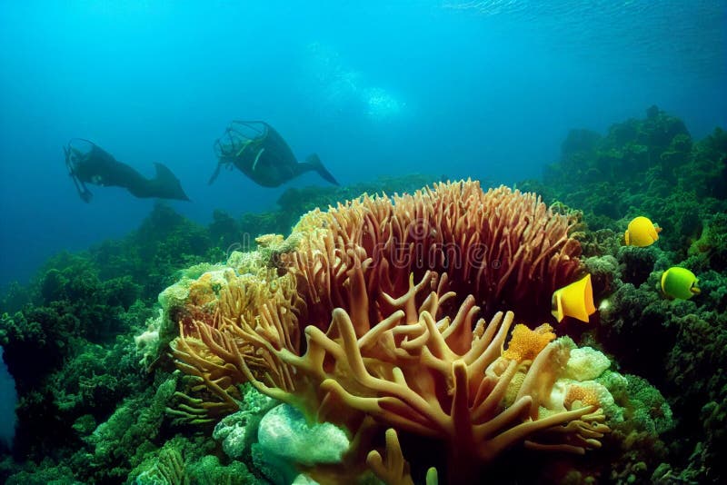 The Amazing Underwater Coral Kingdom Stock Illustration - Illustration ...