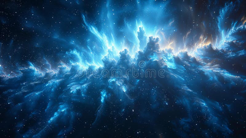 Spectacular Blue Nebula in Outer Space - Generative Ai Stock ...