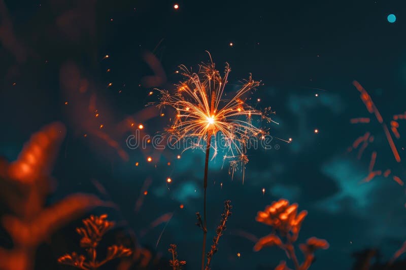 A Spectacular Bunch of Colorful Fireworks is Exploding in the Night Sky ...