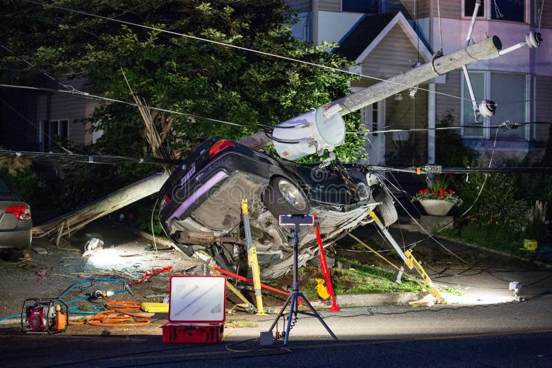 Spectacular car crash editorial image. Image of hose - 76917920