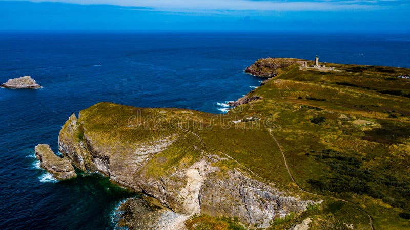 Spectacular Cliffs and Sandy Beach at Atlantic Coast of Cap Frehel in ...