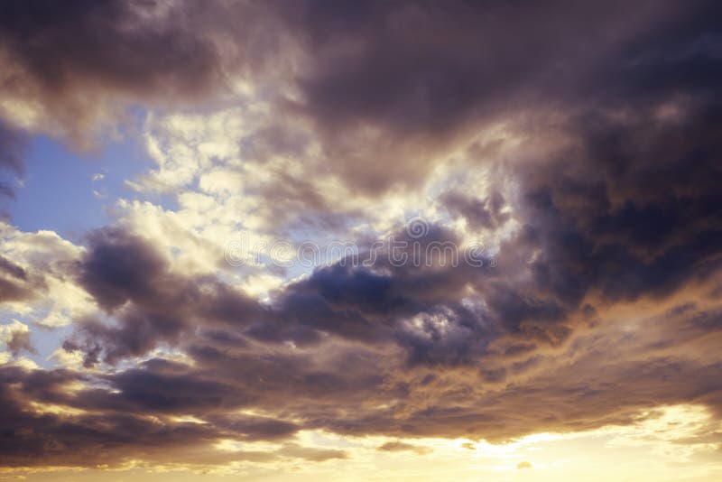 Spectacular Clouds in the Sky at Sunset Stock Photo - Image of color ...