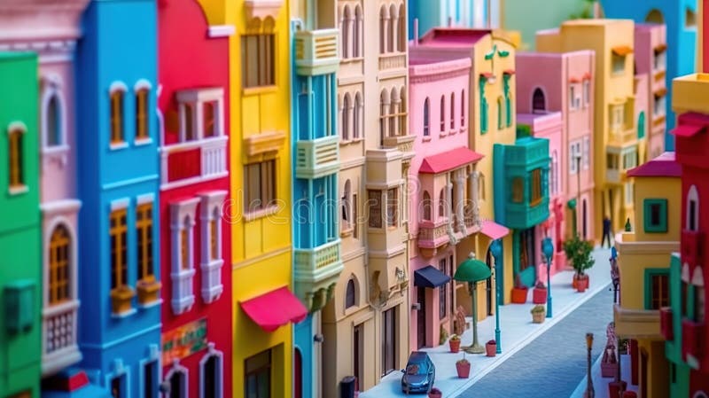 Spectacular Colorful Rococo Cityscape Stock Illustration - Illustration ...