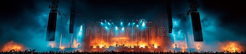 Spectacular Concert with Dynamic Stage Lights and Excited Crowd at ...