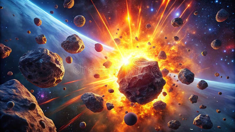 A Spectacular Cosmic Explosion Dramatic Asteroid Field Implosion in ...